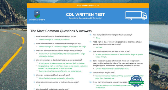 CDL - Class B License Test Bundle – DMVCheatSheets